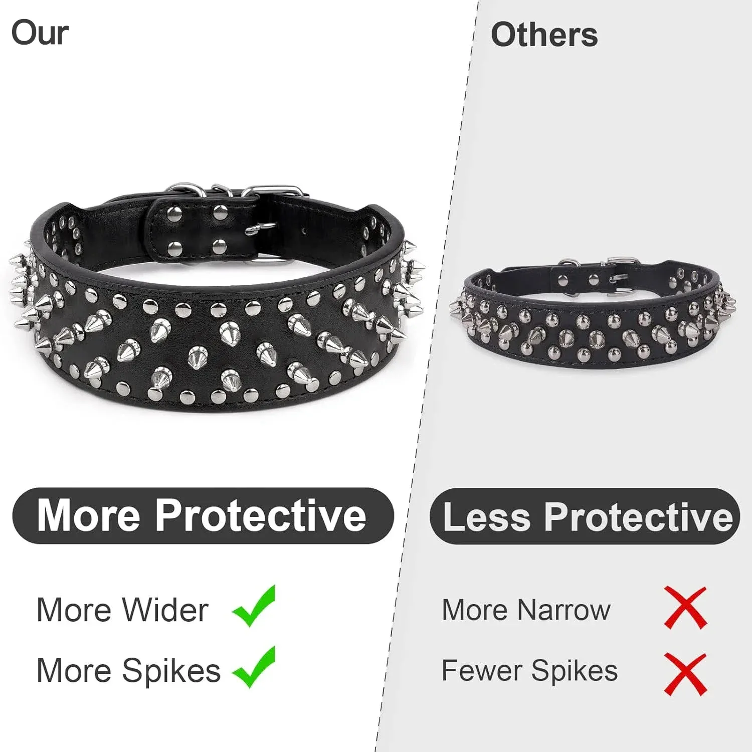 DHgate.com:Premium Quality Leather Dog Collars with Spikes for Medium ...