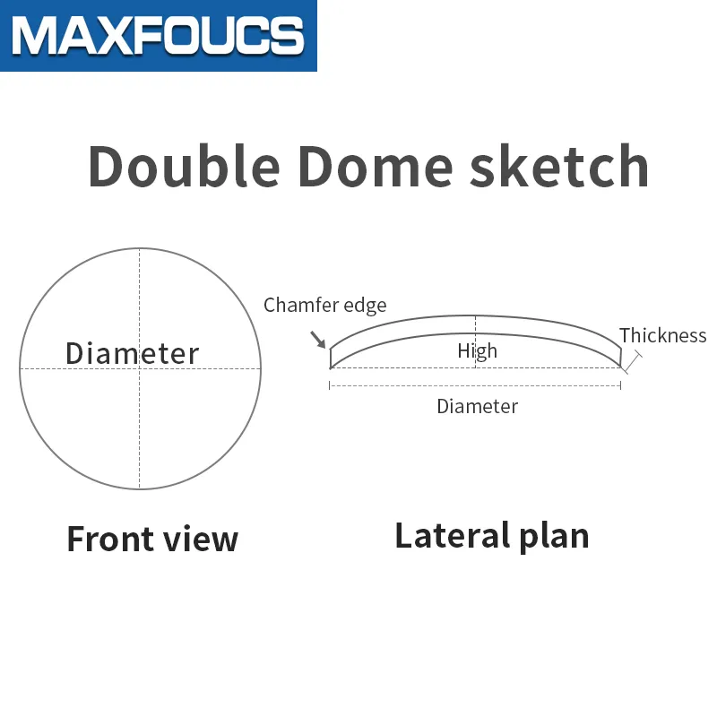 Double Dome 2mm Mineral Glass Domed Diameter 30 39.5mm Smooth Round ...