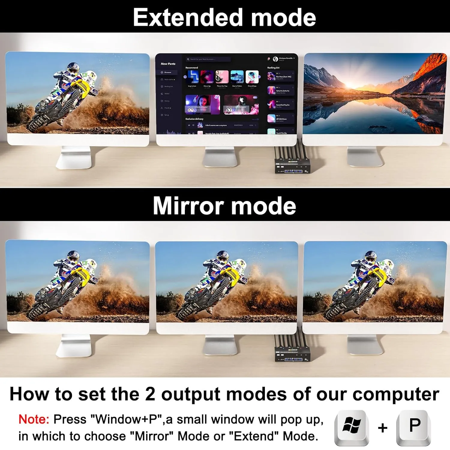 DHgate.com:Triple Monitor KVM Switch 3 Computers HDMI+2DP, Share 3 ...