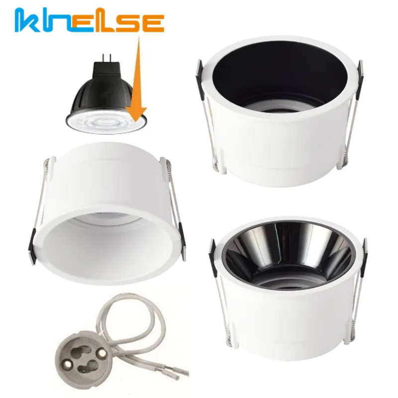 Recessed Aluminum LED Downlight Frame Anti-Glare Lamp Holder Cut Hole ...