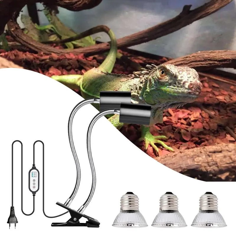 Heat Lamp Reptile , Dual Head UVA/UVB Reptile Light With Cycle Timer ...