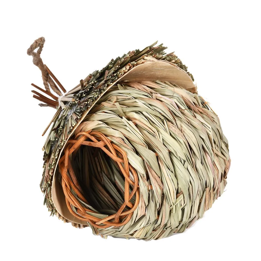 Hummingbird Nest House: Natural Reed Grass Bird Hut, Hand-Woven Eco ...