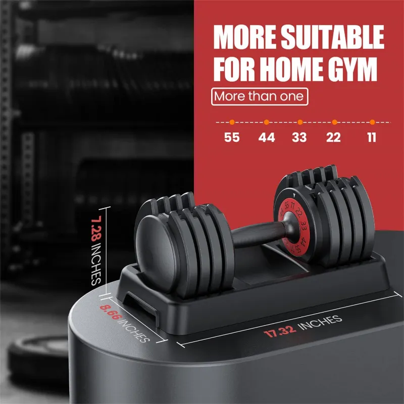Adjustable 5-in-1 adjustable dumbbells with Anti-Slip Metal Handle ...