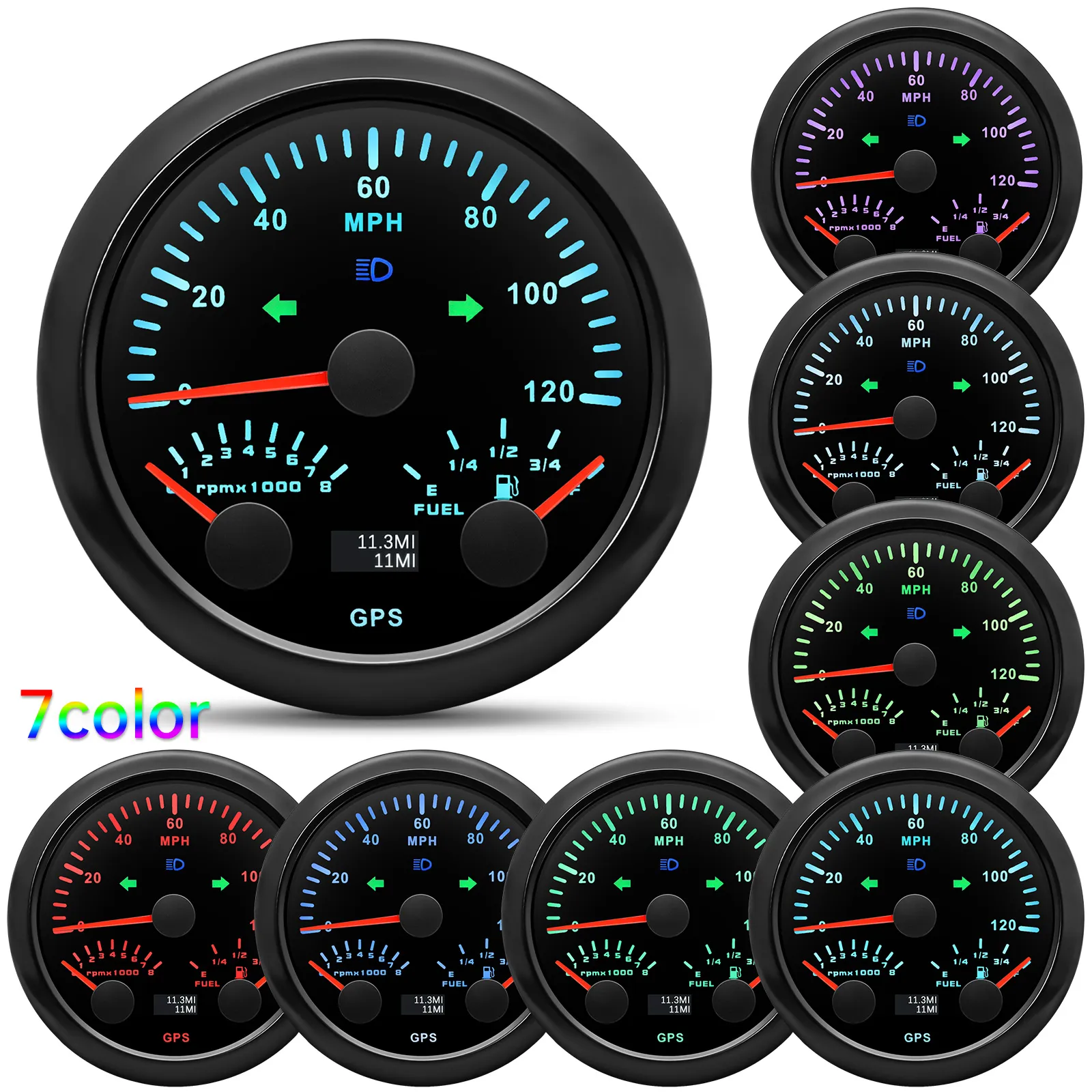 85mm Waterproof Speedometer and Tachometer Gauge with Turn Signal for ...