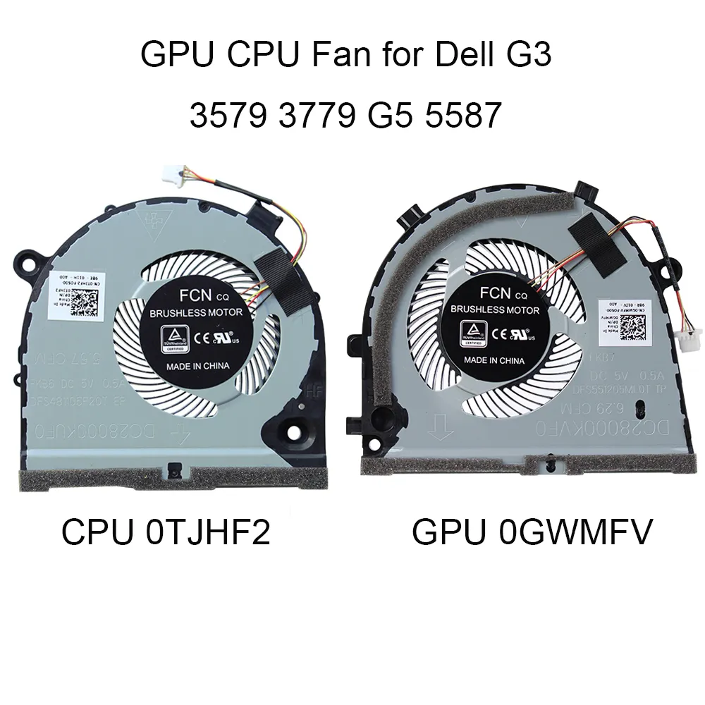 DHgate.com:0TJHF2 0GWMFV Notebook PC Fans Cooler for Dell G3 3579 3779 ...