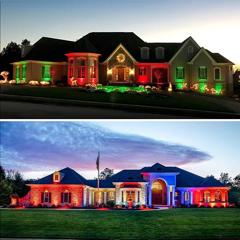 Exterior RGB LED Lighting Color Changing Garden Lights, 10W Waterproof ...