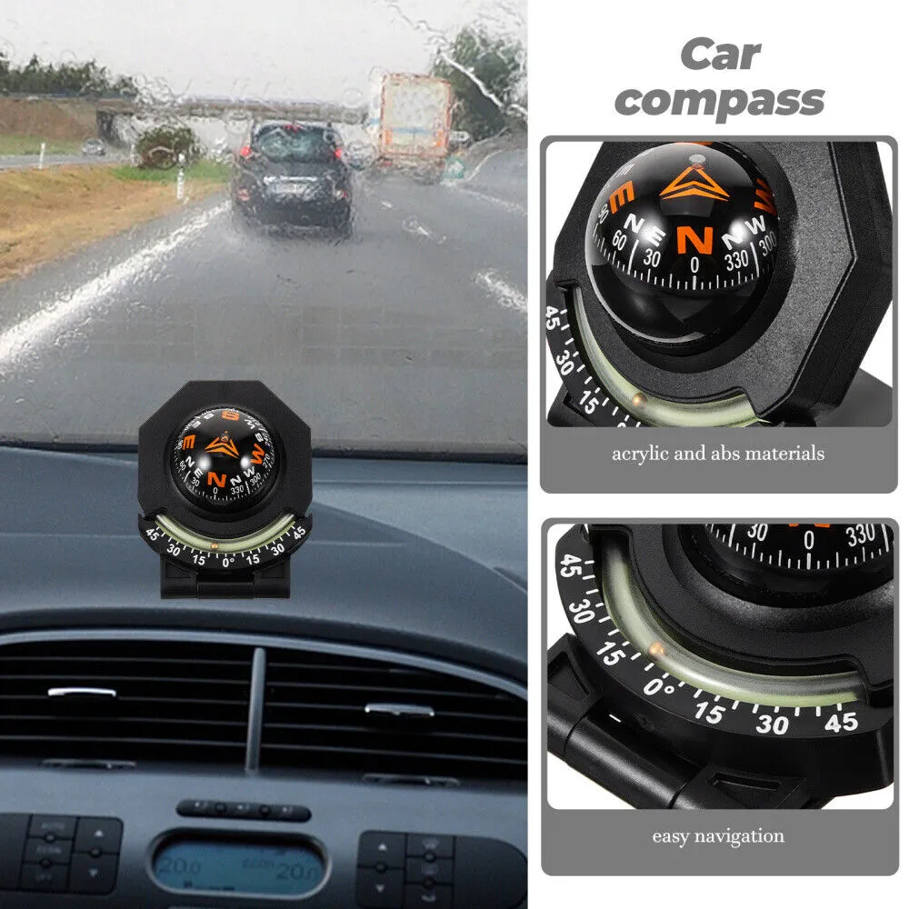 Car Dashboard Compass Black Vehicle Boat Compass With Secure Mount From ...