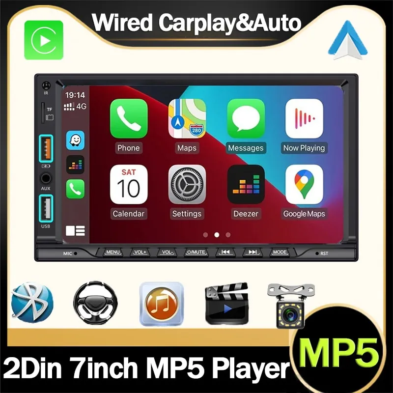 "7-inch Android car radio with carplay with...