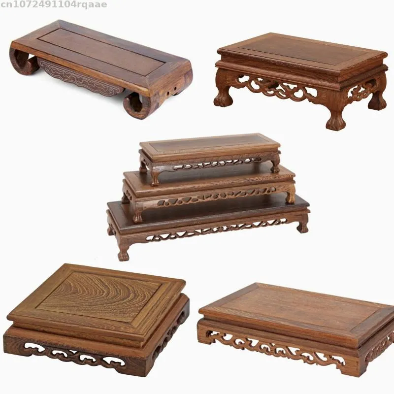 Wooden tea service set with Miniatures Table Base, Pedestal Figurines ...