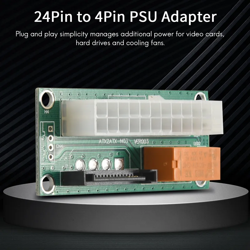 Power Board Dual PSU Multiple Psu Adapter With Sata ATX 24Pin To 4Pin ...