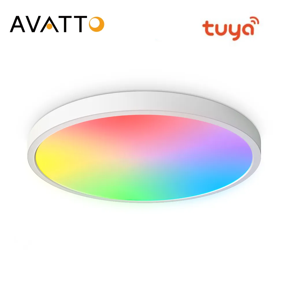 Wireless Ceiling Light RGB Dimmable LED Fixture, Modern Ceiling Lamp ...