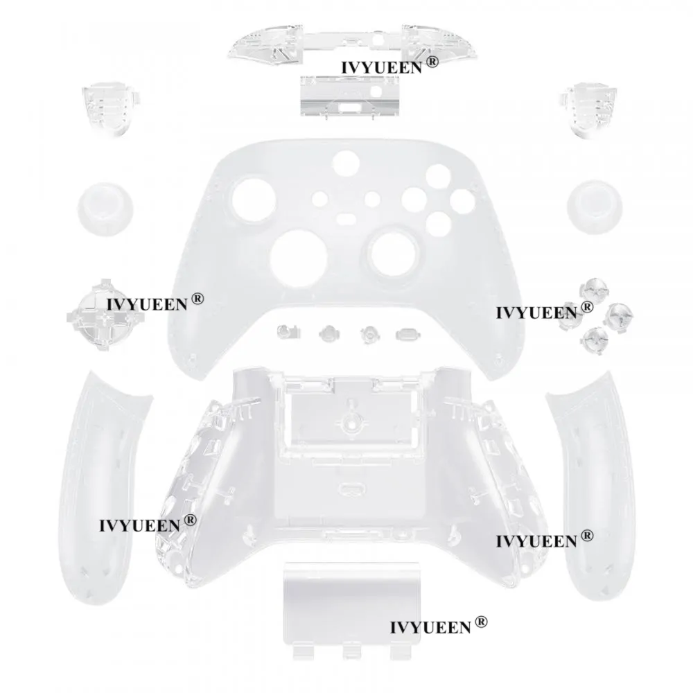 Xbox Series X/S Controller Shell - Clear Transparent Case Cover with RB ...