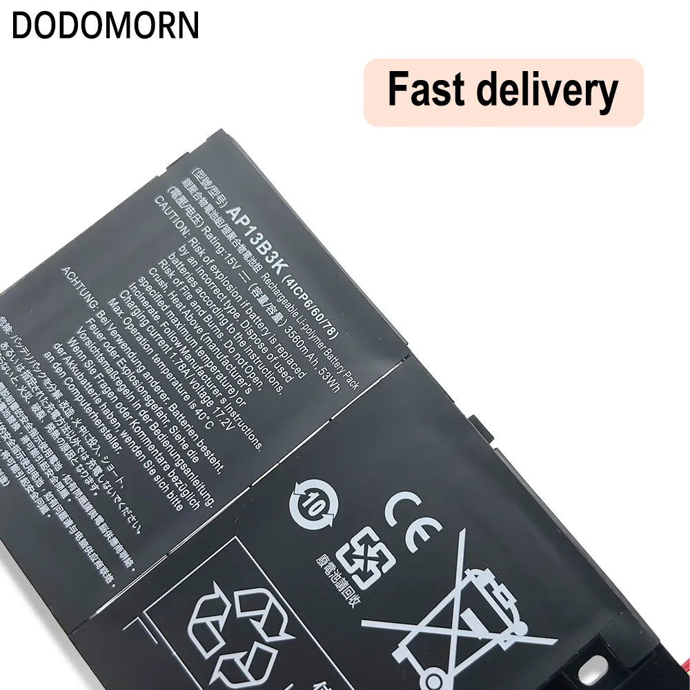 DODOMORN AP13B3K AP13B8K Laptop Battery For Acer Aspire V5-472 V5-473 ...