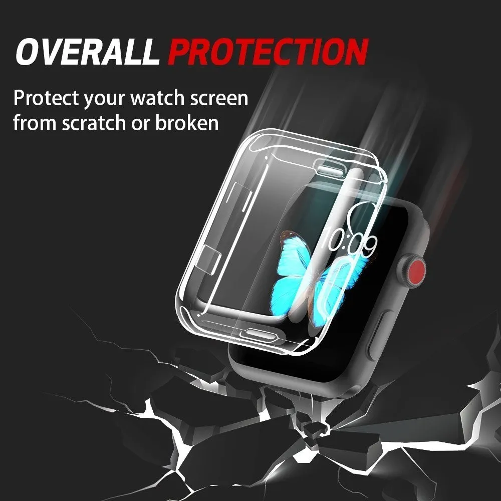 Screen Protector Cover Soft TPU Scratch Proof Bumper for Apple Watch ...