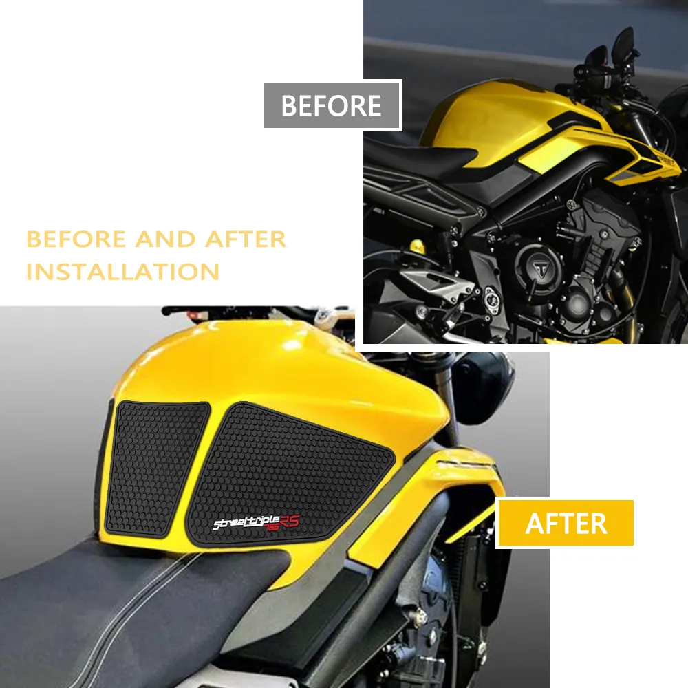 Street Triple 765 R/RS '23-'24 Anti-Slip Tank Pad Set | Shock-Absorbing ...