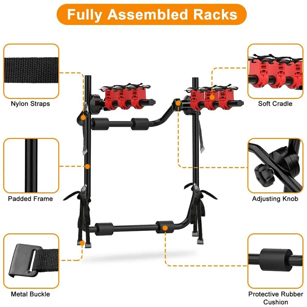 Foldable Bike Rack Carrier For Hatchback, Saloon, Minivan Universal ...