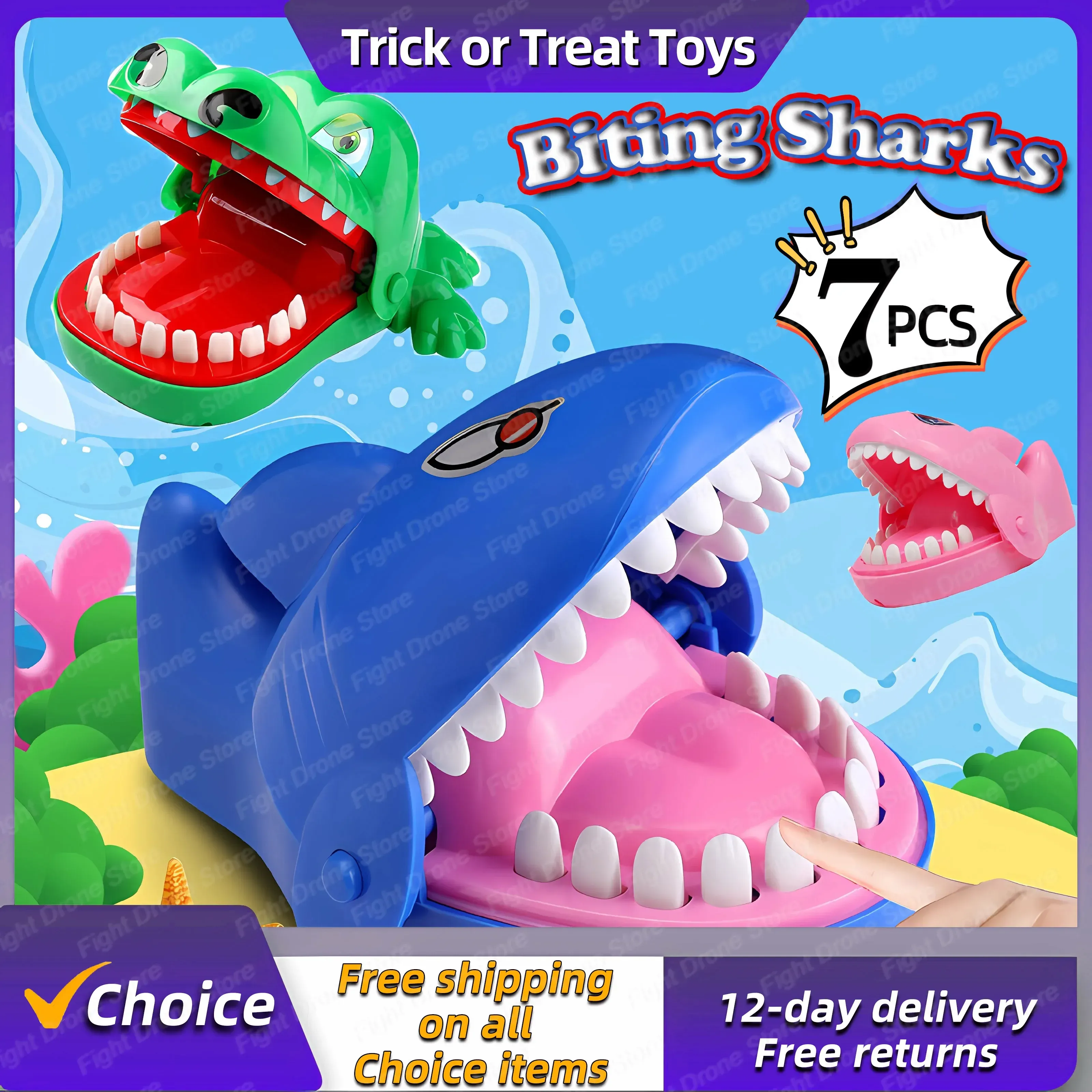 DHgate.com:7Pcs Crocodile Dentist Trick Toys, Interactive Party Biting ...
