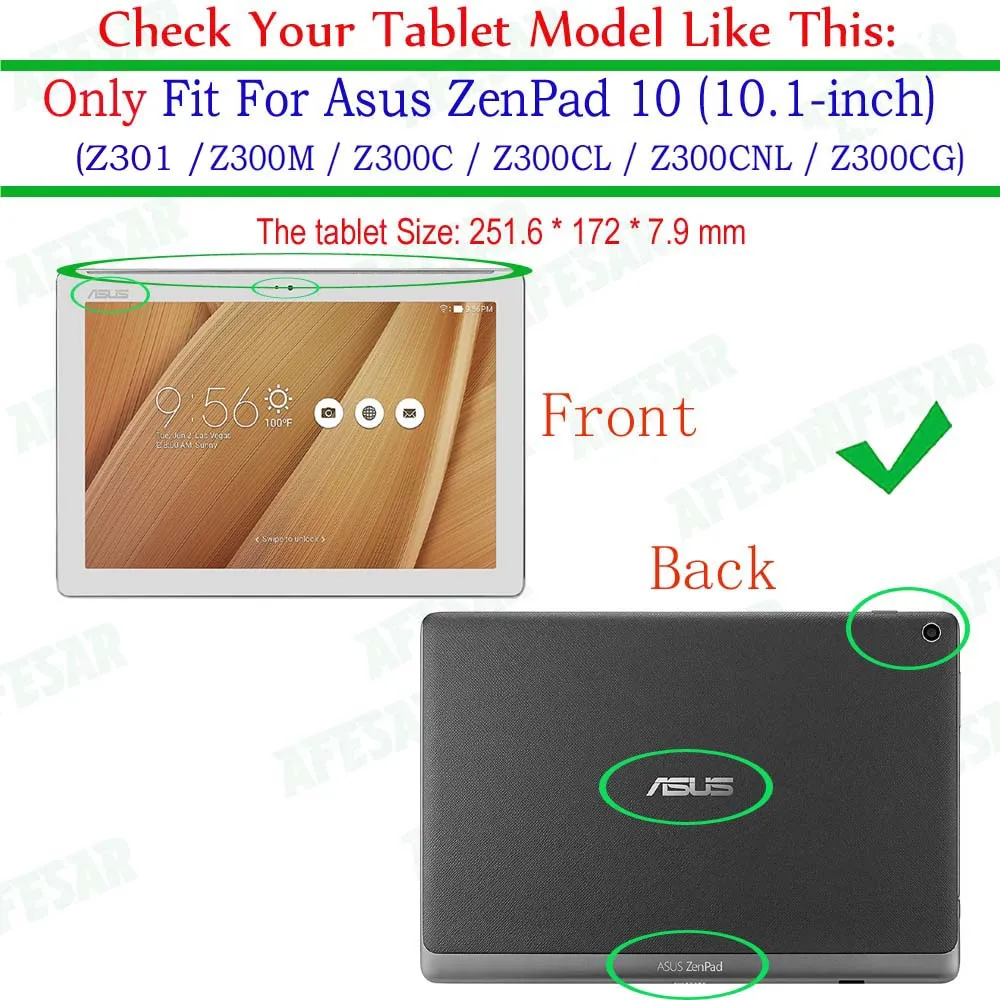 ASUS ZenPad Z10 Case - Ultra Slim Leather Book Cover for 10.1-inch Tablet P023, P01T, P021 from ...