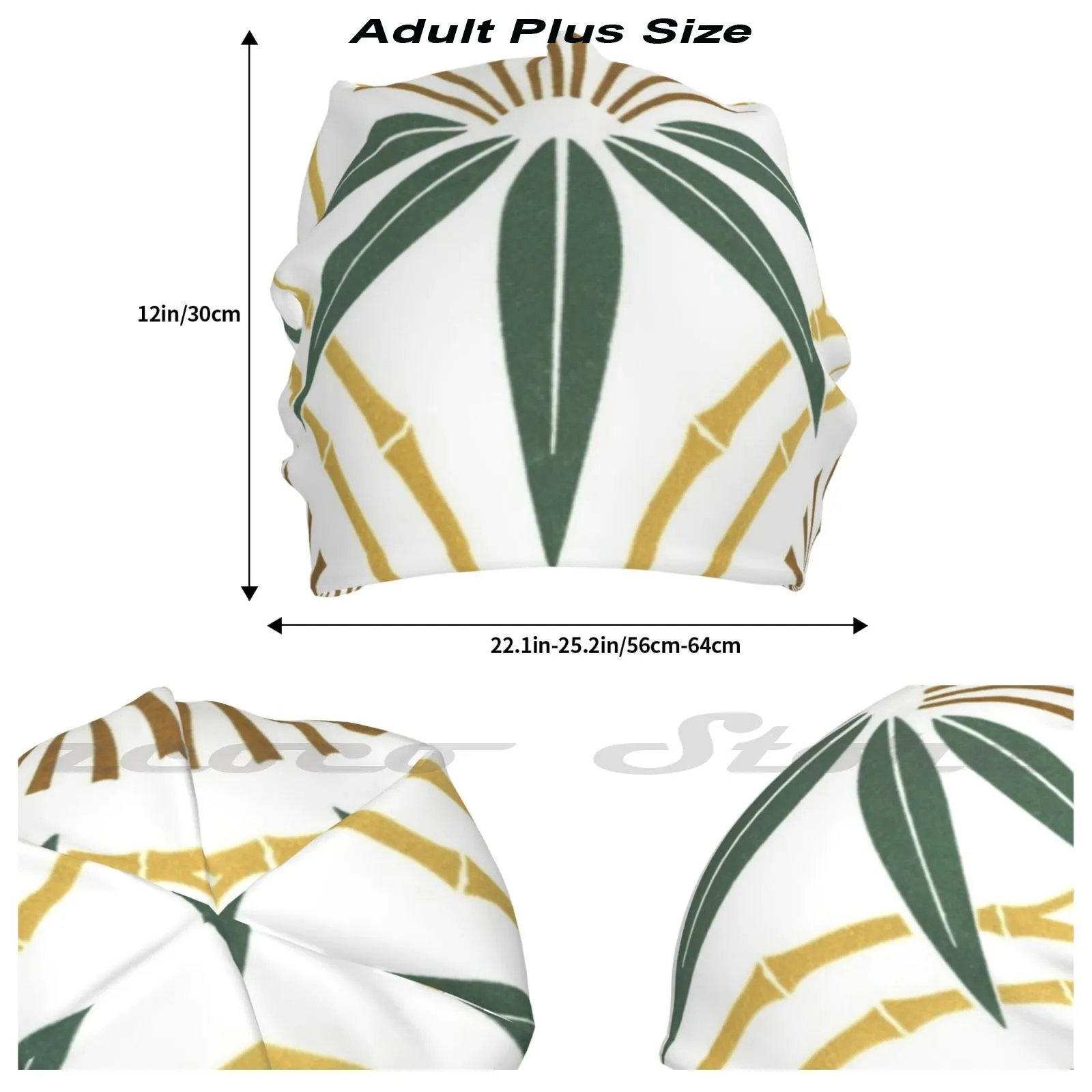 Lucky Bamboo Print Knit Hat Soft Elasticity Outdoor Sports Leisure ...