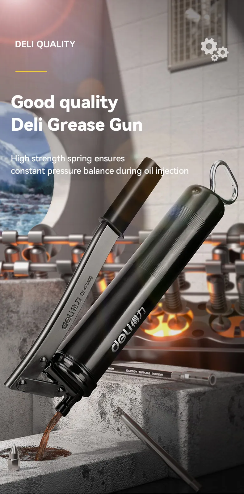 Heavy Duty Grease Gun With Pistol Grip 400CC Oil Grease Filling Gun For ...