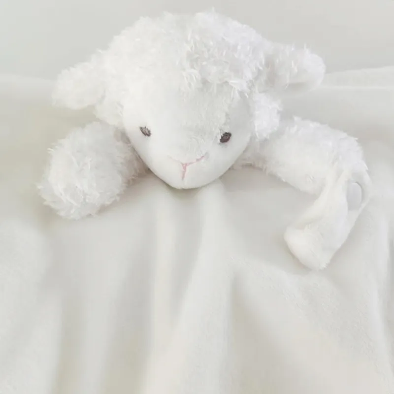 202435CM Unisex Baby Lamb Security Blanket with Pacifier Holder, Soft ...