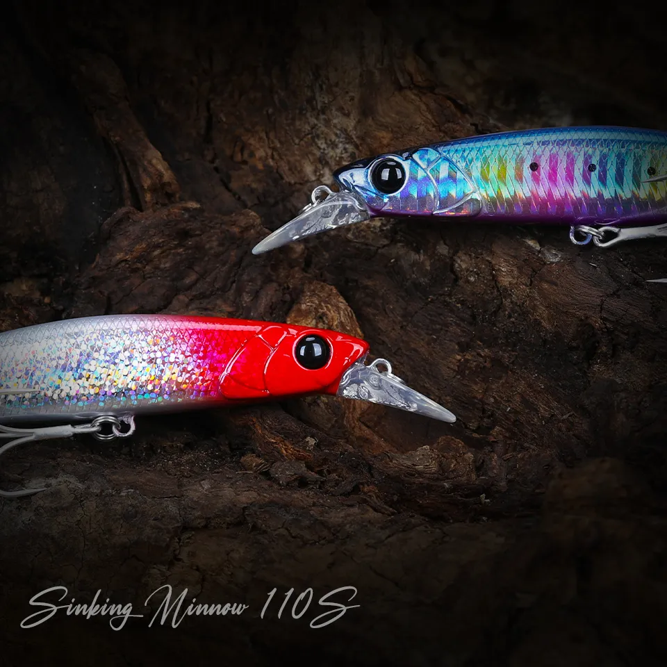 Sinking Minnow Fishing Lure 110mm, 22g Long Casting Hard Bait For Trout ...