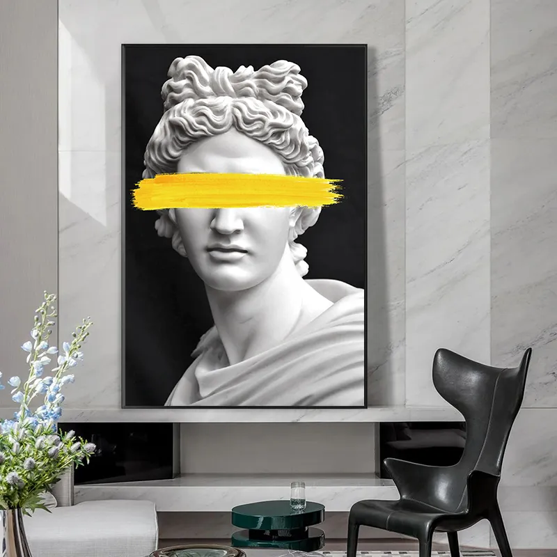 Marble Sculpture of Apollo Canvas Art: Vaporwave Statue Posters, Greek ...