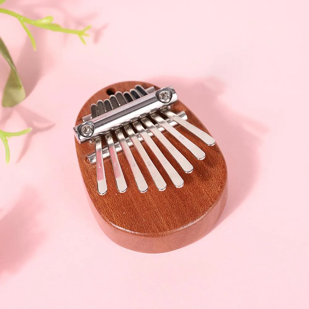 8 Tone Mini Kalimba Thumb Piano Wooden Small Wearable Musical ...