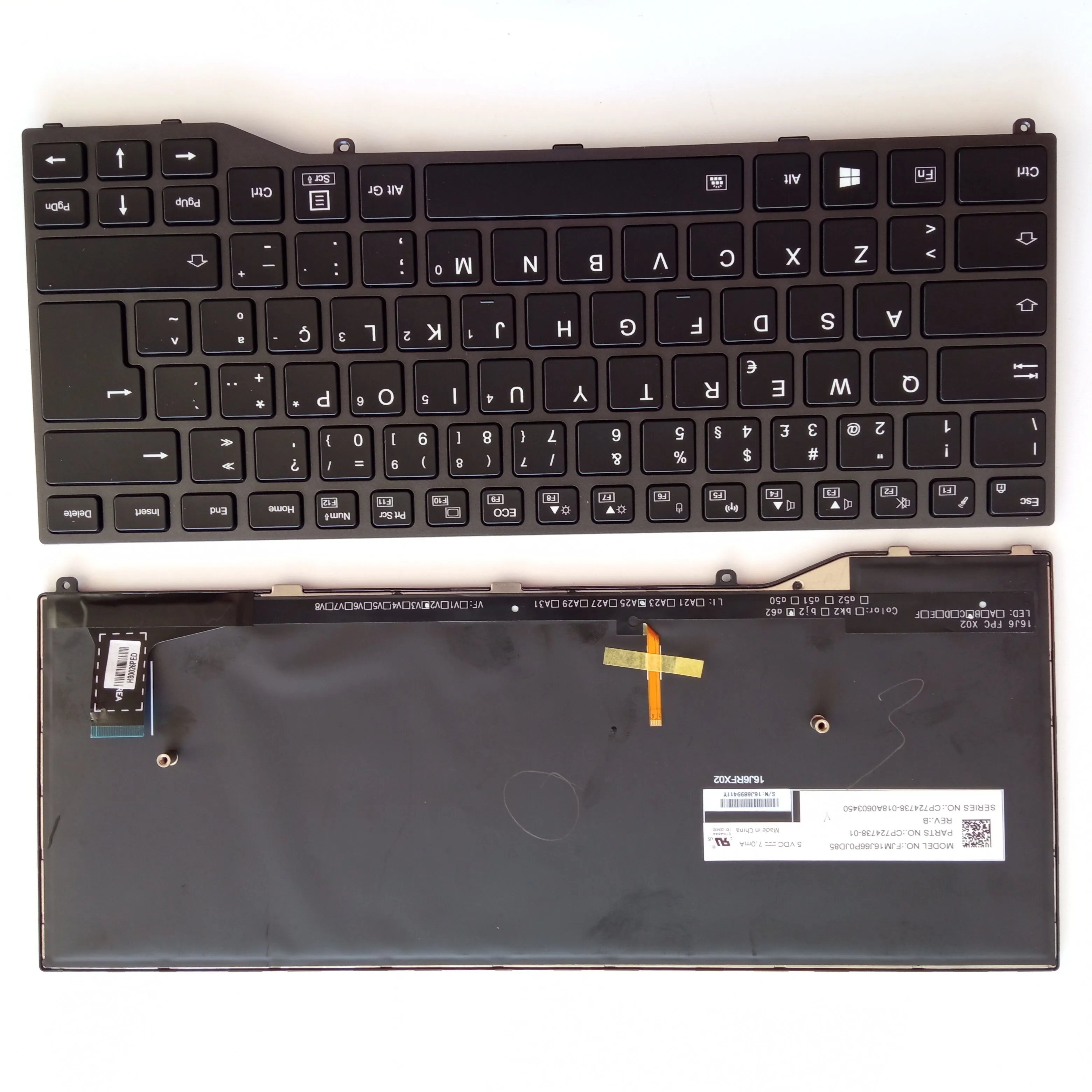 Teclado Retroiluminado US/UI/PO/AR Para Fujitsu Lifebook, U747, U748 ...