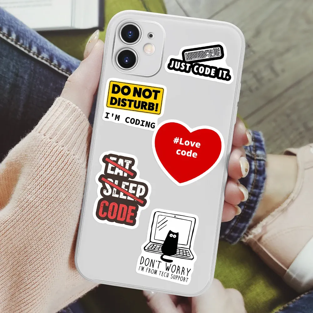 Programming Stickers: Java, JavaScript, PHP, Docker, HTML, Cloud, Geek, Hacker, Development ...