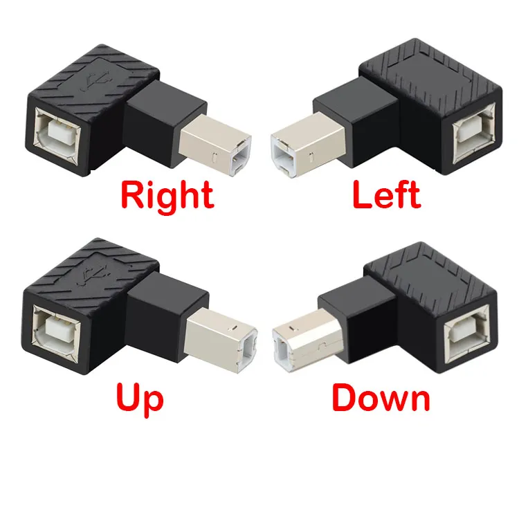 90 Degree Angle USB Adapter: USB 2.0 B Male To Female Adapter Connector ...