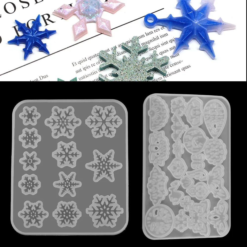 Silicone Craft Molds: Snowflake Epoxy Resin Molds for Christmas DIY ...