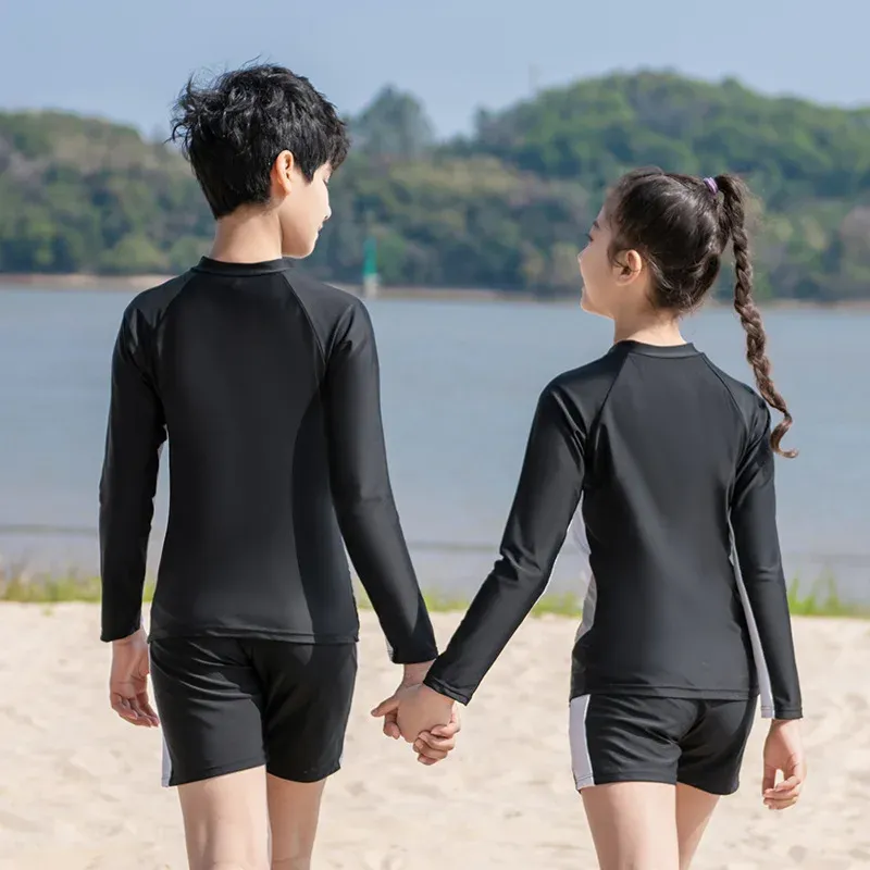 3-Piece Kids' Sun Protection Rash Guard Swimsuit for Safe Beach ...