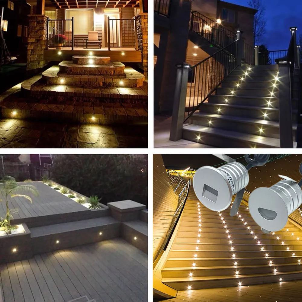 Solar Stair Step Lights Outdoor LED 1W Waterproof Recessed Underground ...