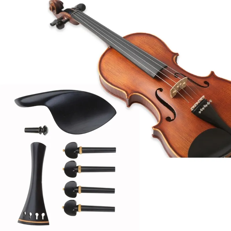 Ebony Violin Parts Set with Tuners & Endpins for 4/4 Violins from ...