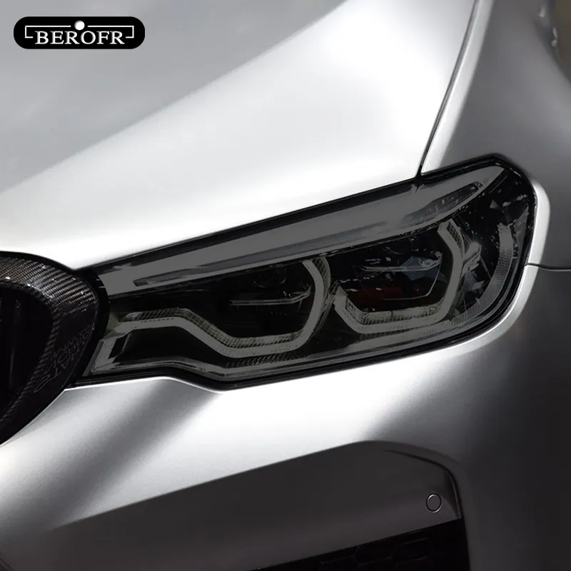 BMW 5 Series G30 M5 F90 2017- Headlight Tint Black Protective TPU Film ...