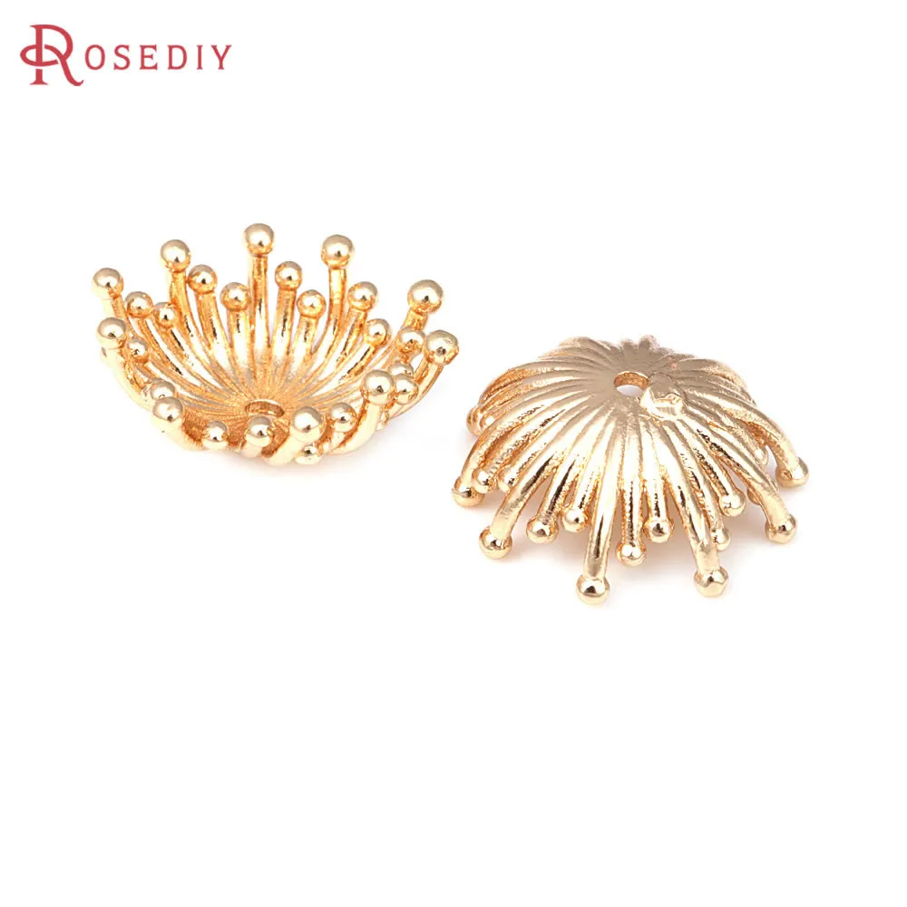 Brass Bead Caps 12MM to 18MM Diameter 18K Gold Color Flower Caps for ...
