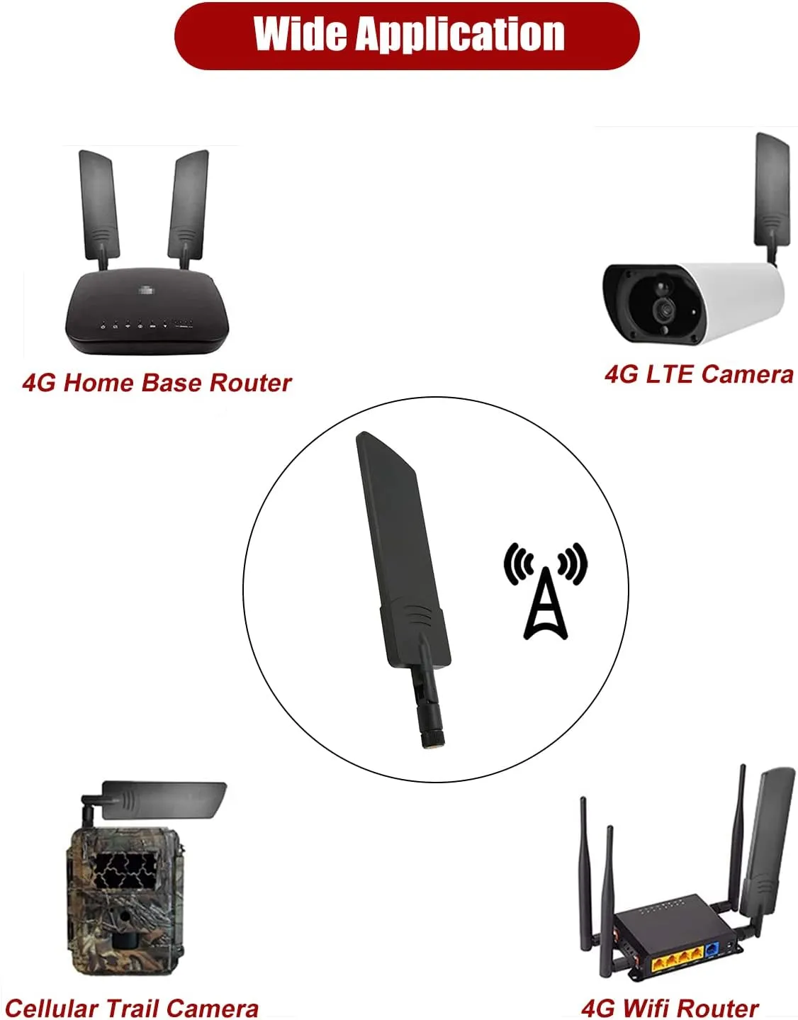 4G External Antenna SMA 40dBi Folding Signal Booster For Modem & Router ...