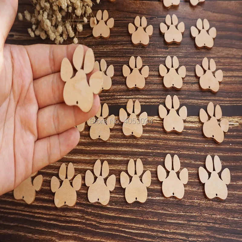 Wooden Paw Prints For Pet Dogs Crafted Plywood Congruent Shapes For ...