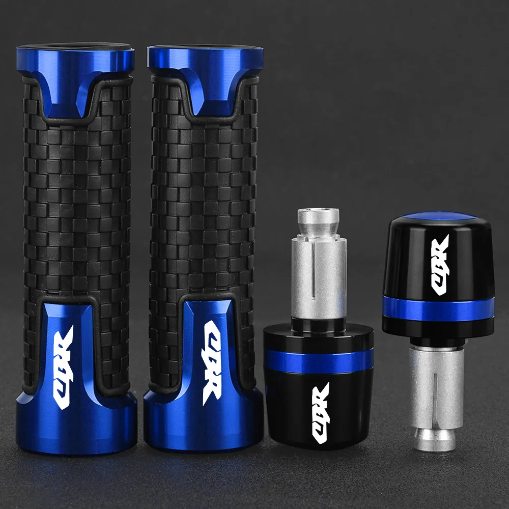 Universal Motorcycle Handlebar Grips with CNC Aluminum End Caps for ...