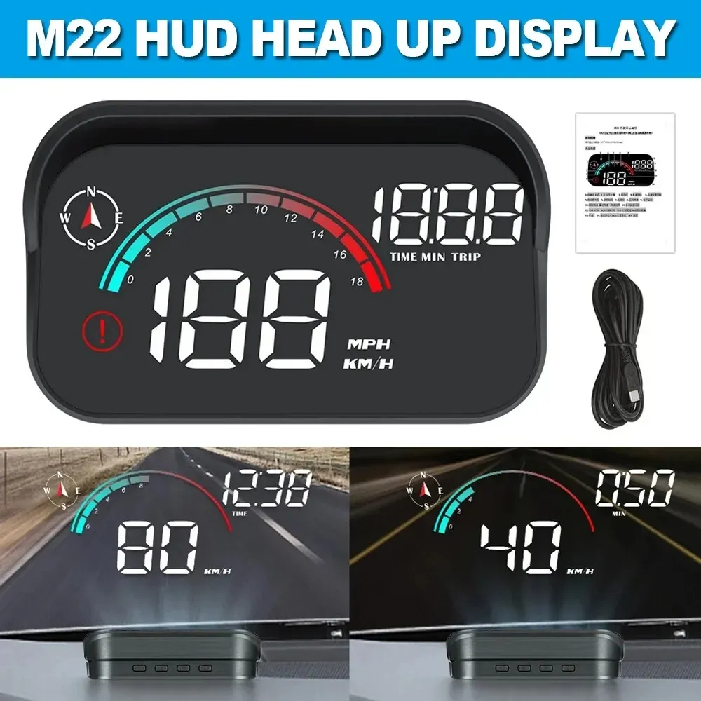 ANCEL M22 OBD2 Head-Up Display, On-Board Computer GPS HUD Projector for ...