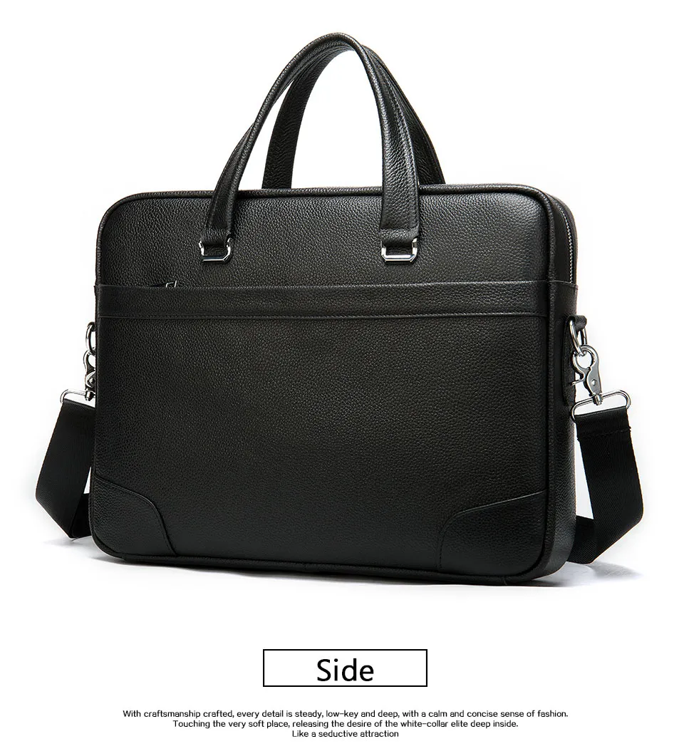 WESTAL Men's Genuine Leather Briefcase for Documents 14 Inch Laptop Bag ...