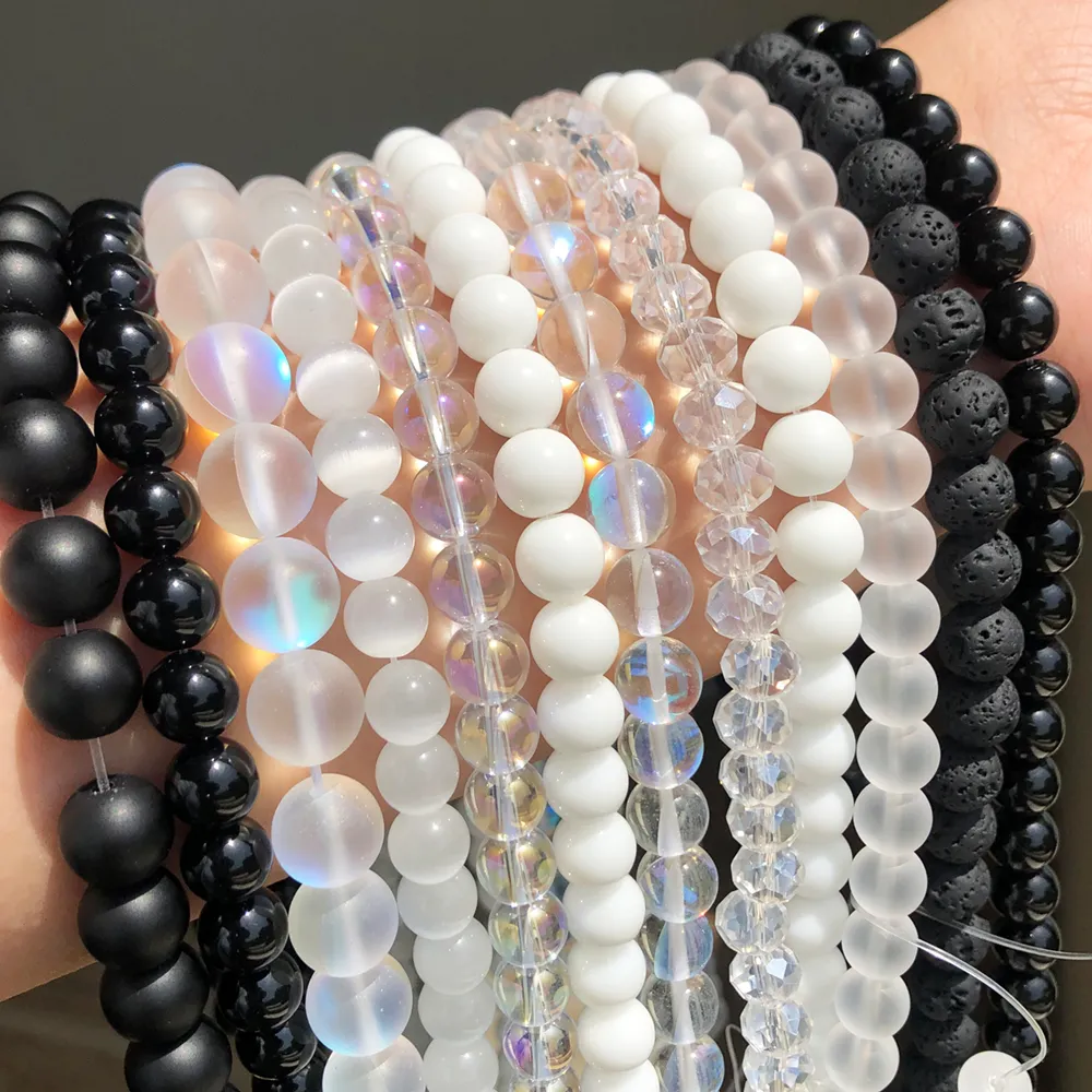 Matte Finish Agate Glass Beads for Jewelry Making and DIY Bracelets ...