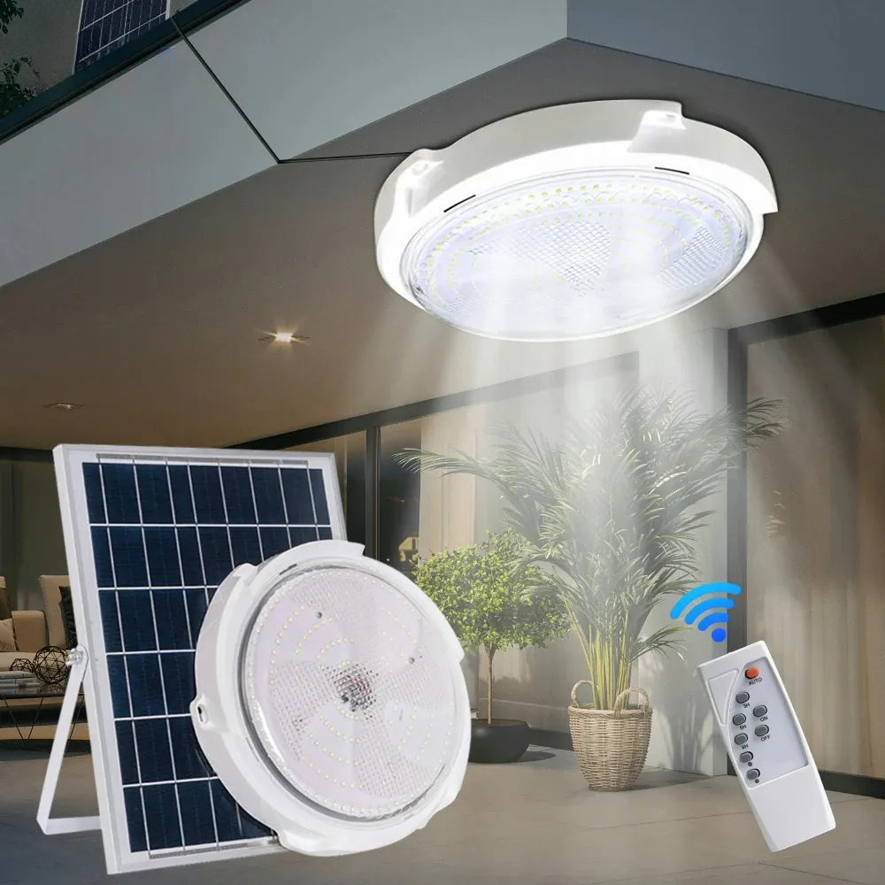 LED Solar Ceiling Lights Hallway Light With Remote Control Brightness ...