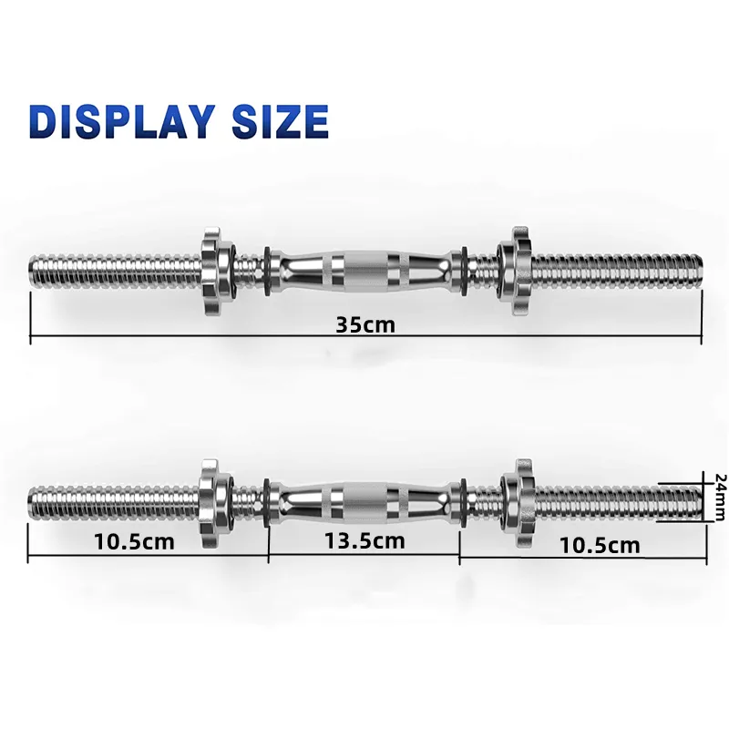 Adjustable Threaded dumbbell bar for 1 Inch Standard Weight Plates ...