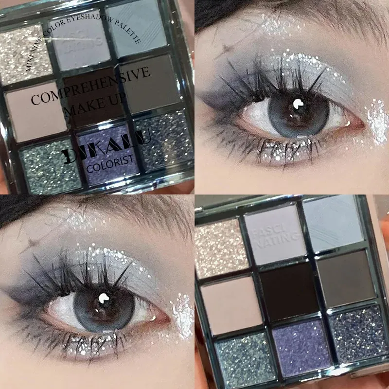 Smoky Eyeshadow Palette, Dark Black Pressed Glitter, Highly Pigmented ...