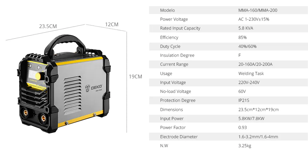 DEKO 220V MMA Welder: Portable Inverter ARC Welding Machine for ...