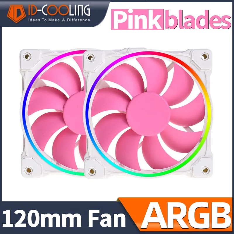 DHgate.com:ID-COOLING Pink 120mm PC Case Fan, PWM Adjustable, ARGB ...