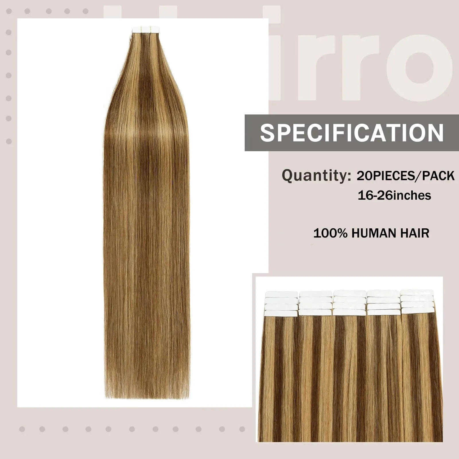 DHgate.com:Silky Straight Adhesive Tape-In Hair Extensions | 20 Pcs ...