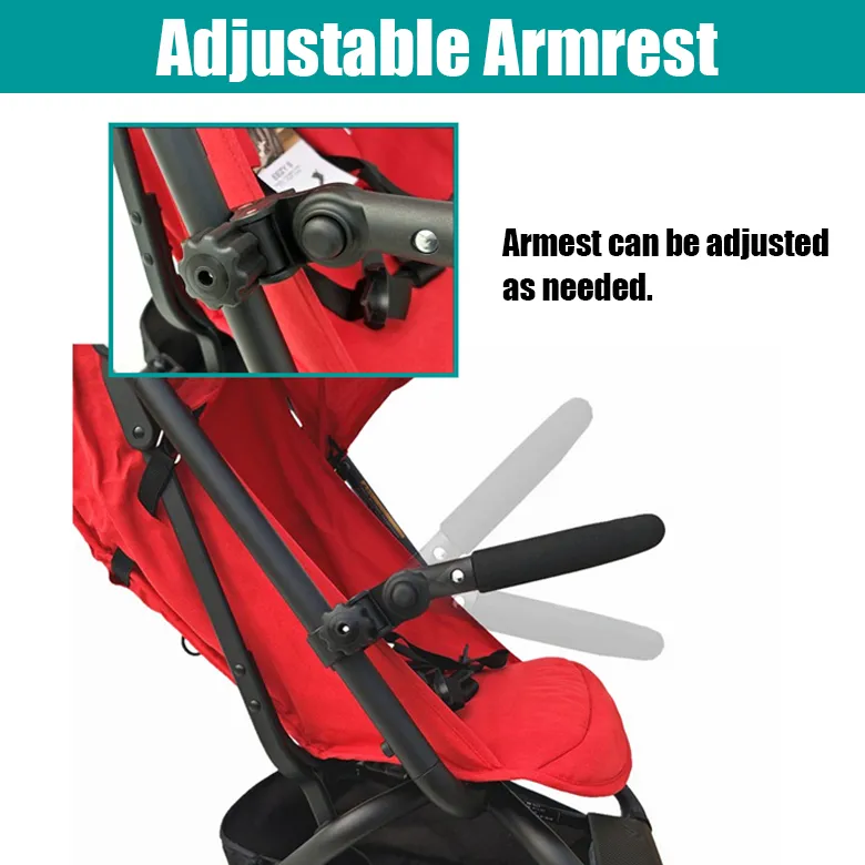 Premium PU Leather Armrest for Cybex Eezy S Twist Strollers, Black ...